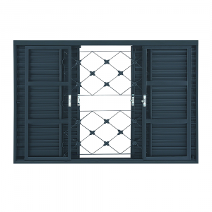 Janela de Ferro 100x100cm Veneziana e Grade